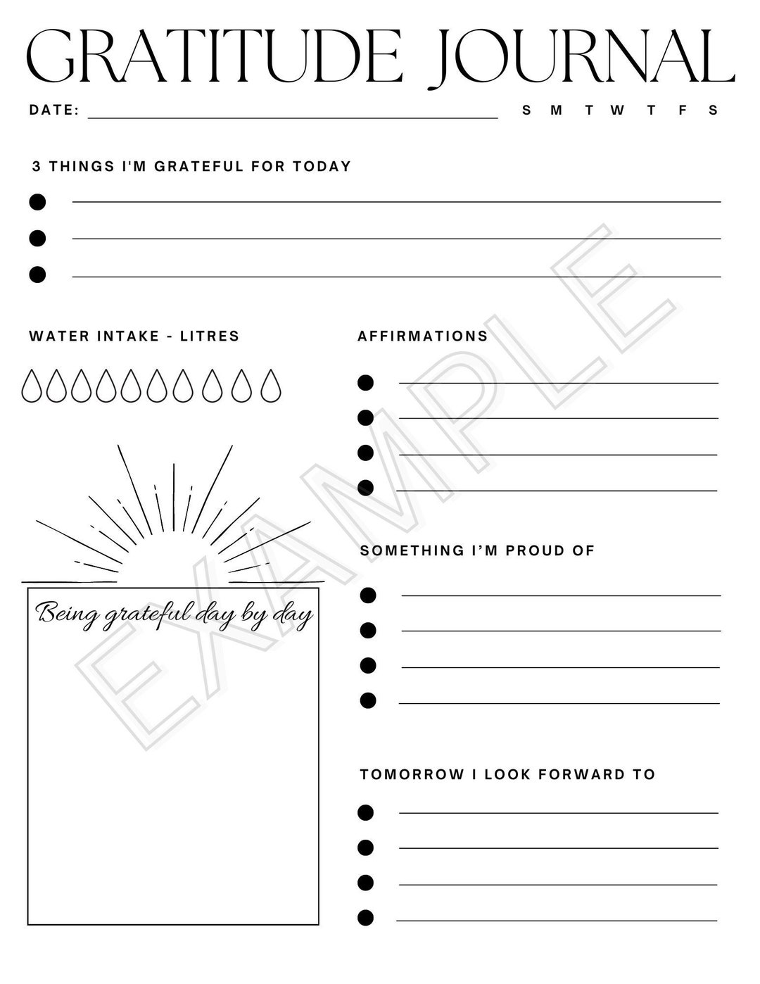 Daily Gratitude Journal Digital Download - Etsy