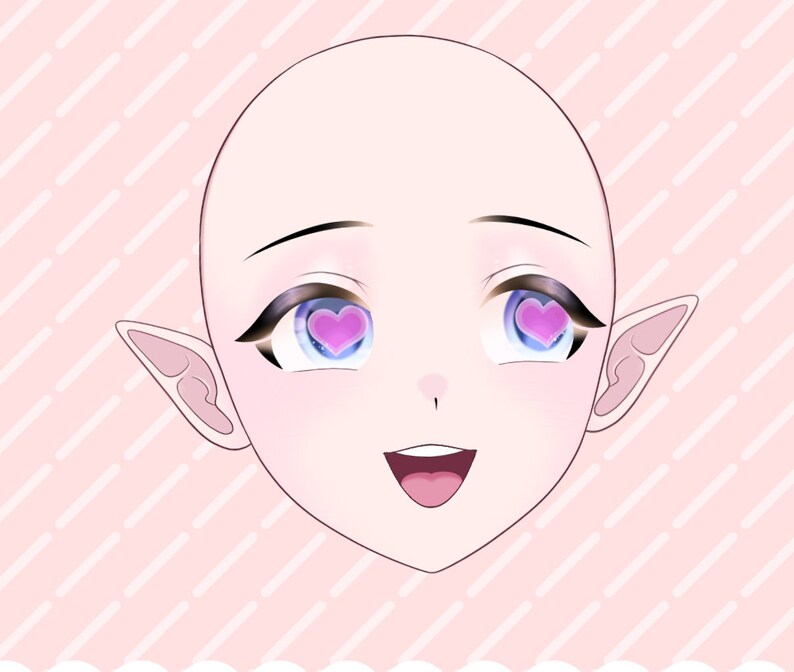 Vtuber Model/ Head and Face for Live2d / Drag and Drop / DETAILED ...