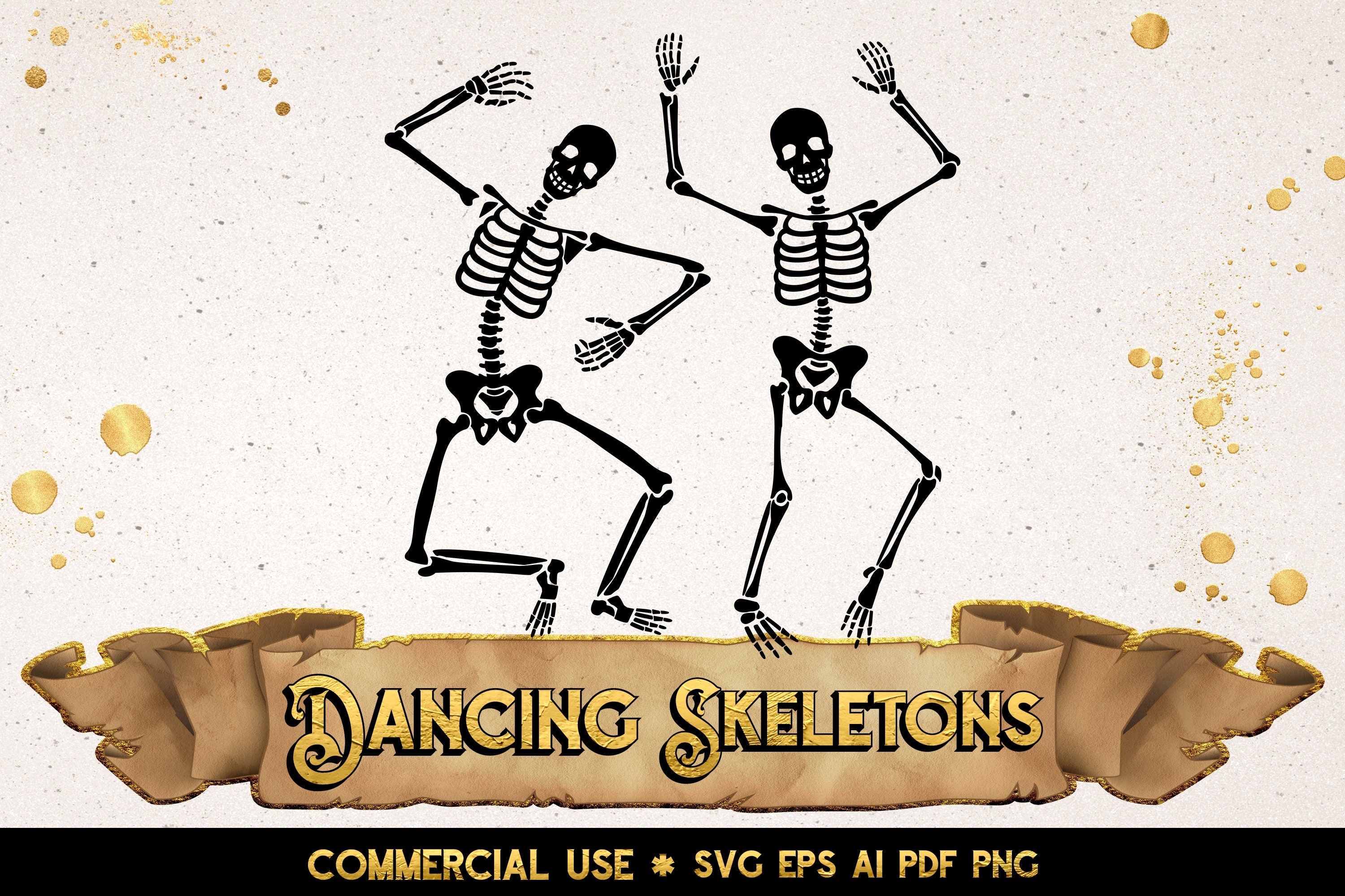 Dancing Skeleton SVG PNG Vector Files Halloween Skeleton SVG - Etsy