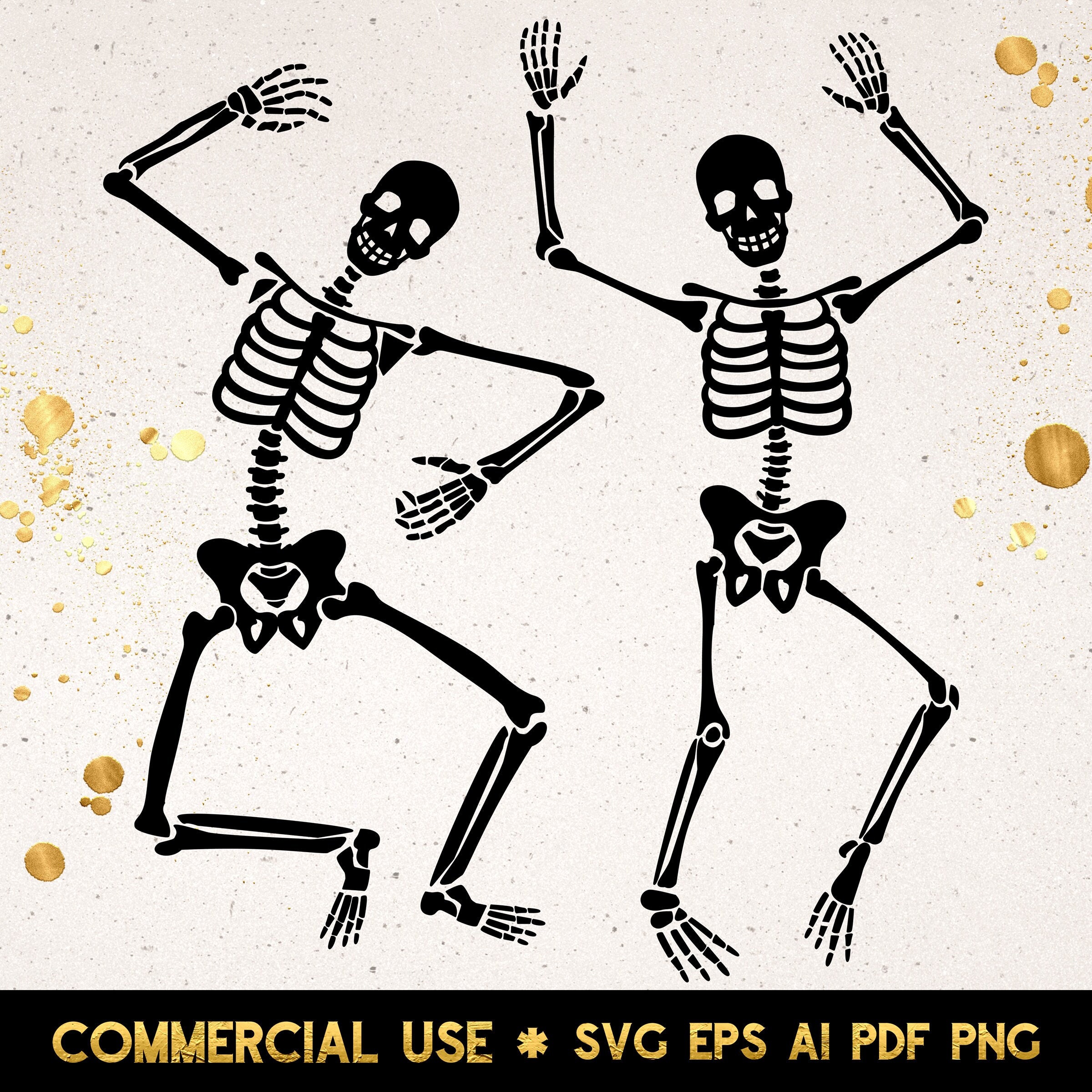 Dancing Skeleton SVG PNG Vector Files Halloween Skeleton SVG - Etsy