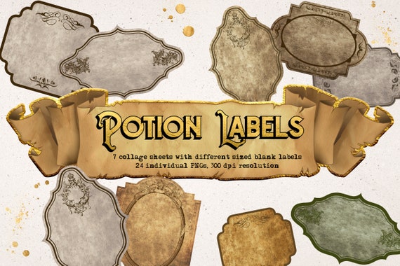 Paper Ephemera Paper & Party Supplies Paper A Witch’s Potion Labels ...