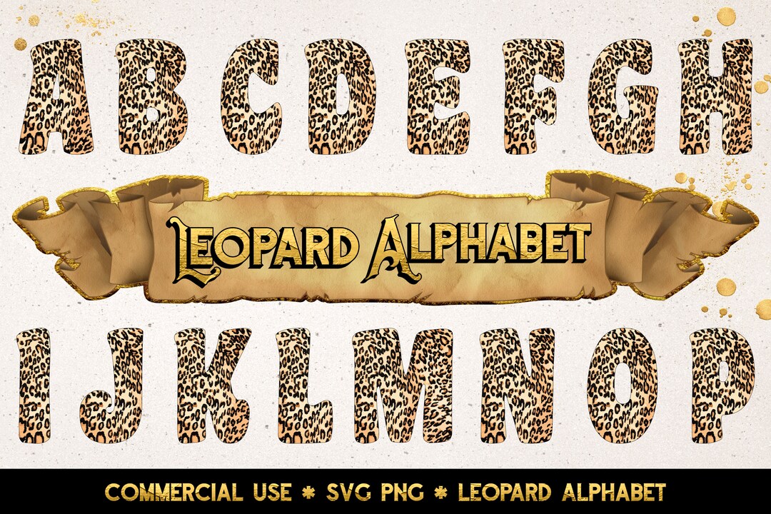 Leopard Sublimation Alphabet SVG PNG Leopard PNG Alphabet - Etsy