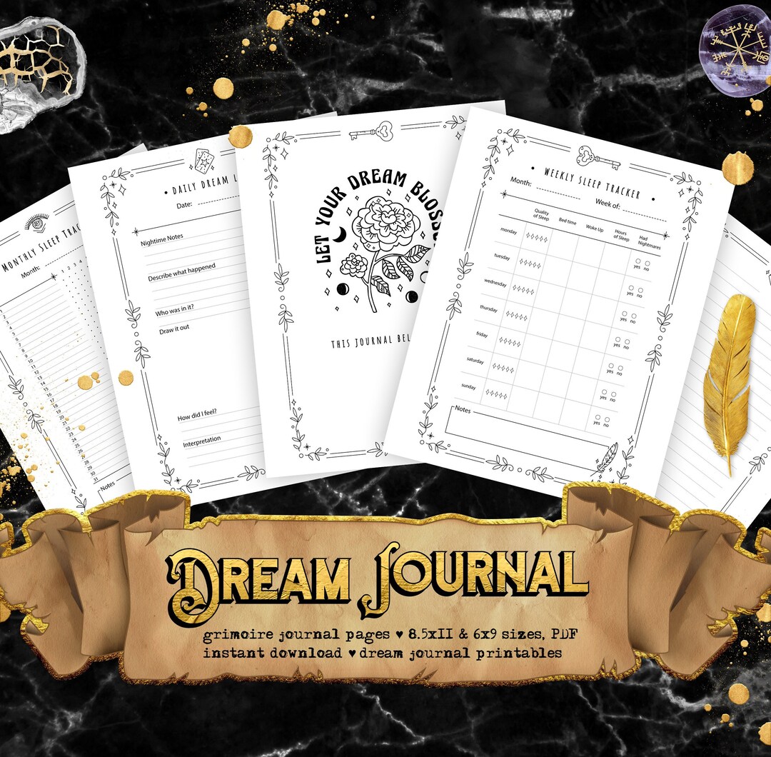 Dream Journal Pages Dream Journal Template Printable Dream - Etsy