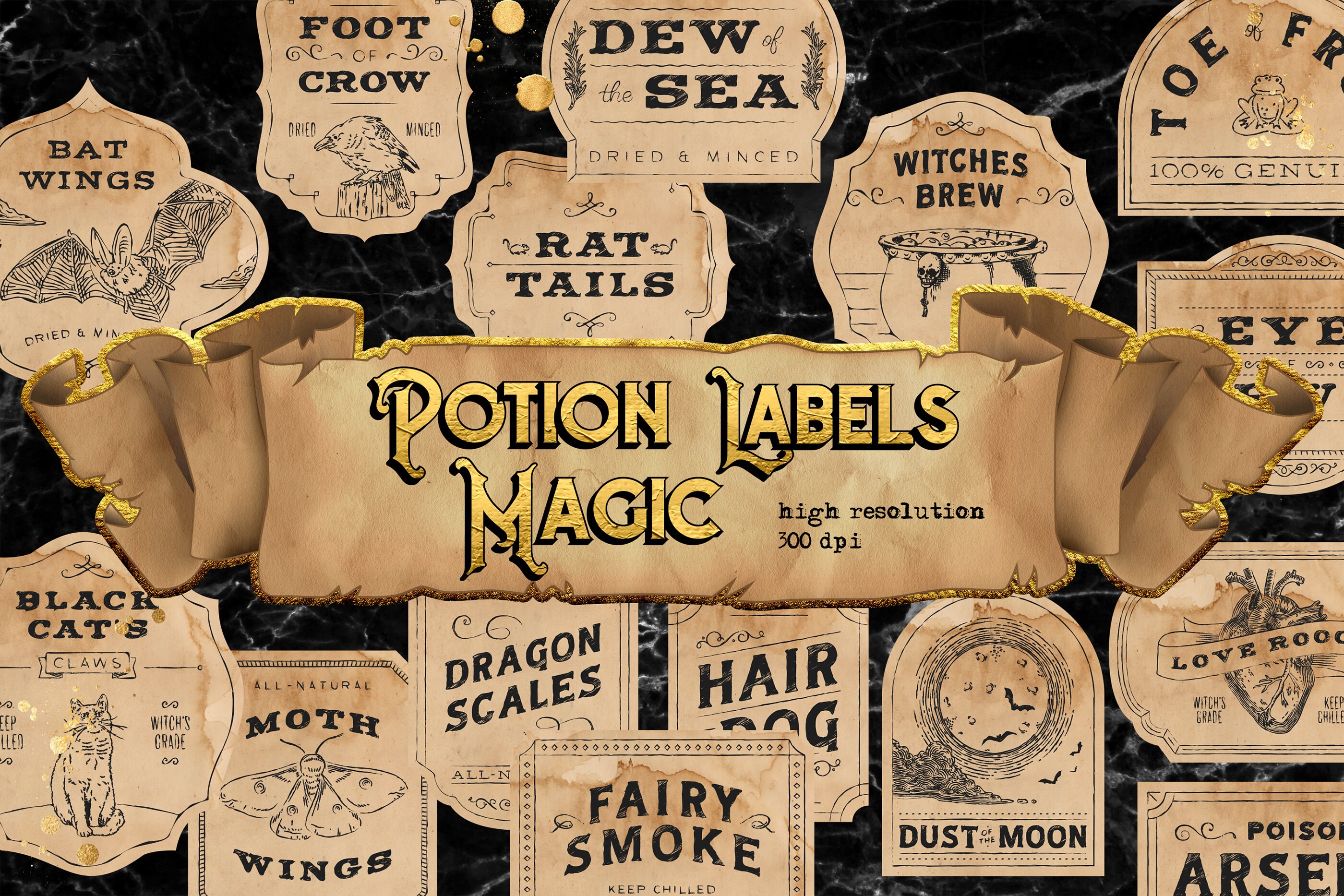 Witch Apothecary Labels, Magic Potion Labels, Printable Halloween ...