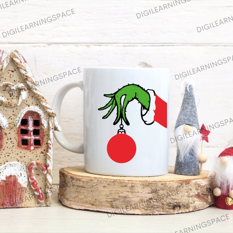 Grinch Face Svg Grinch Hand SVG Grinch Face and Hand With Ornament ...