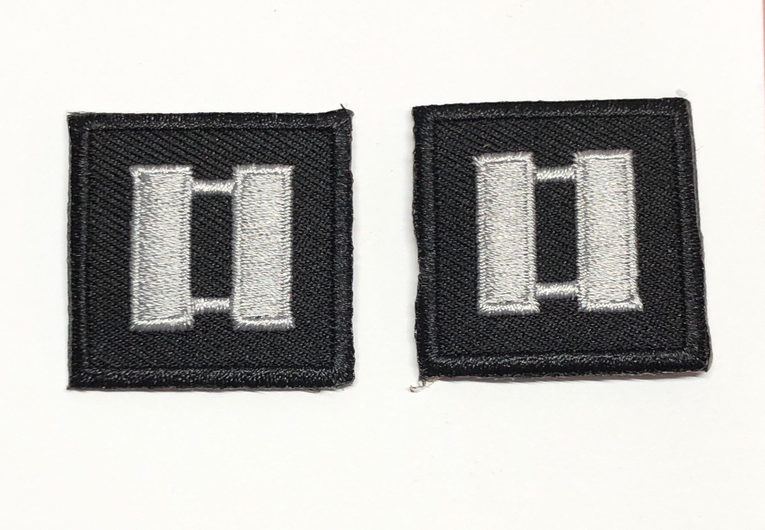 Captain Silver Rank Insignia Shoulder Collar Lapel Patch 1.25 Inch on ...