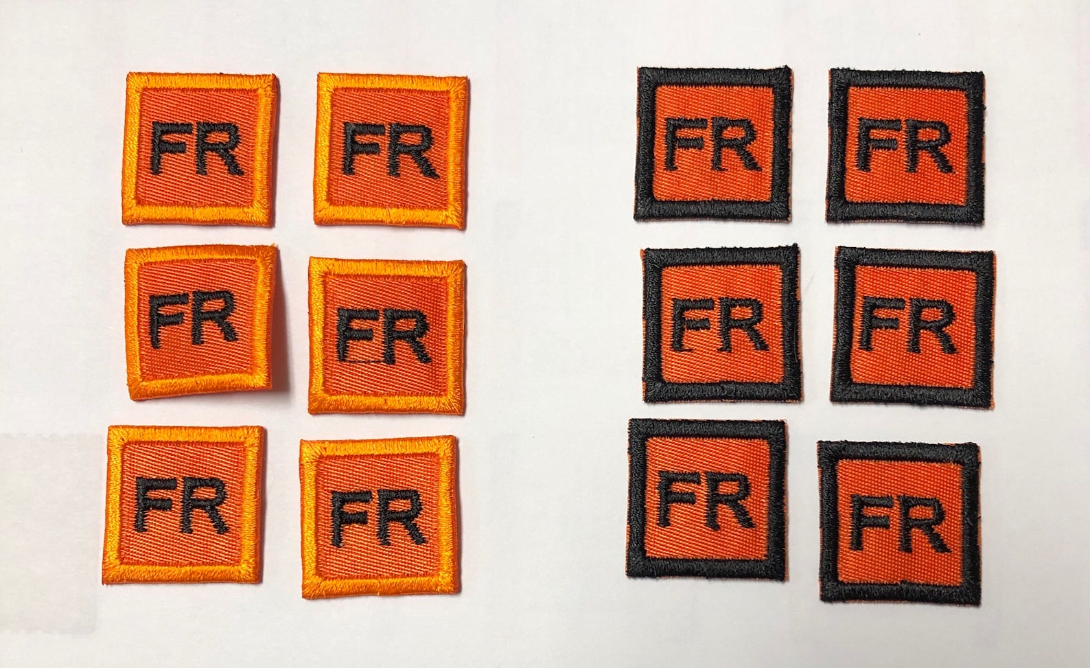 6 FR Patch Replacement Tag Fire Resistant Retardant FRC Orange Iron on ...