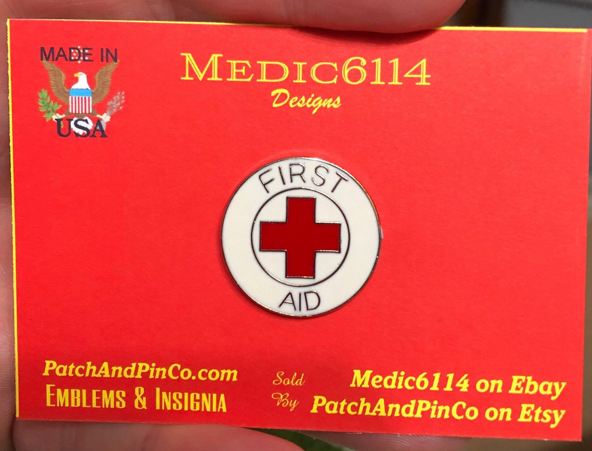 First Aid Red Cross Lapel Pin - Etsy