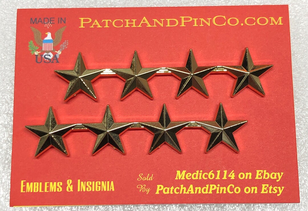 4 Star General Rank Insignia Sheriff Police Fire Chief Pin - Etsy