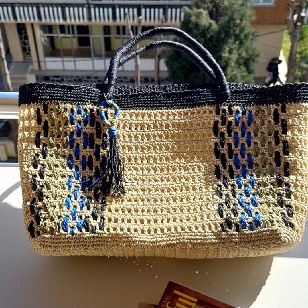 Paper Rope Bag, Handmade Paper Rope Bag, Knitted Crochet Bag, Woven ...