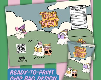 Ready to Print Chip Bag Design 2 Halloween Chip Bag Halloween Party ...