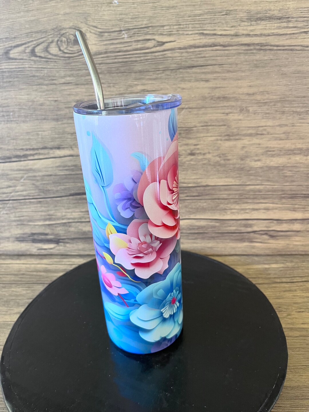 Spring Flowers 20 Oz. Skinny Tumbler With Lid and Metal Straw ...
