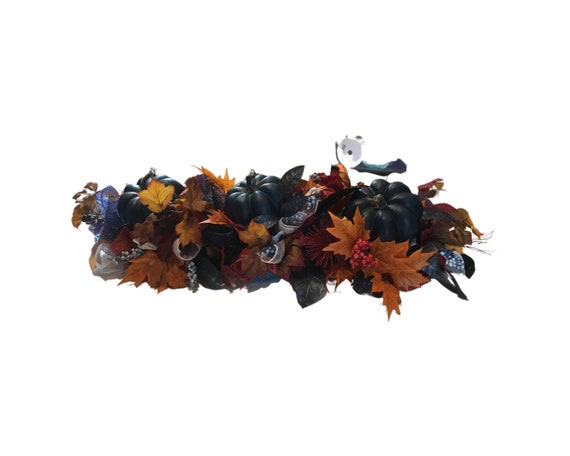 Fall Centerpiece/garland With Navy Blue Pumpkins and Fall | Etsy