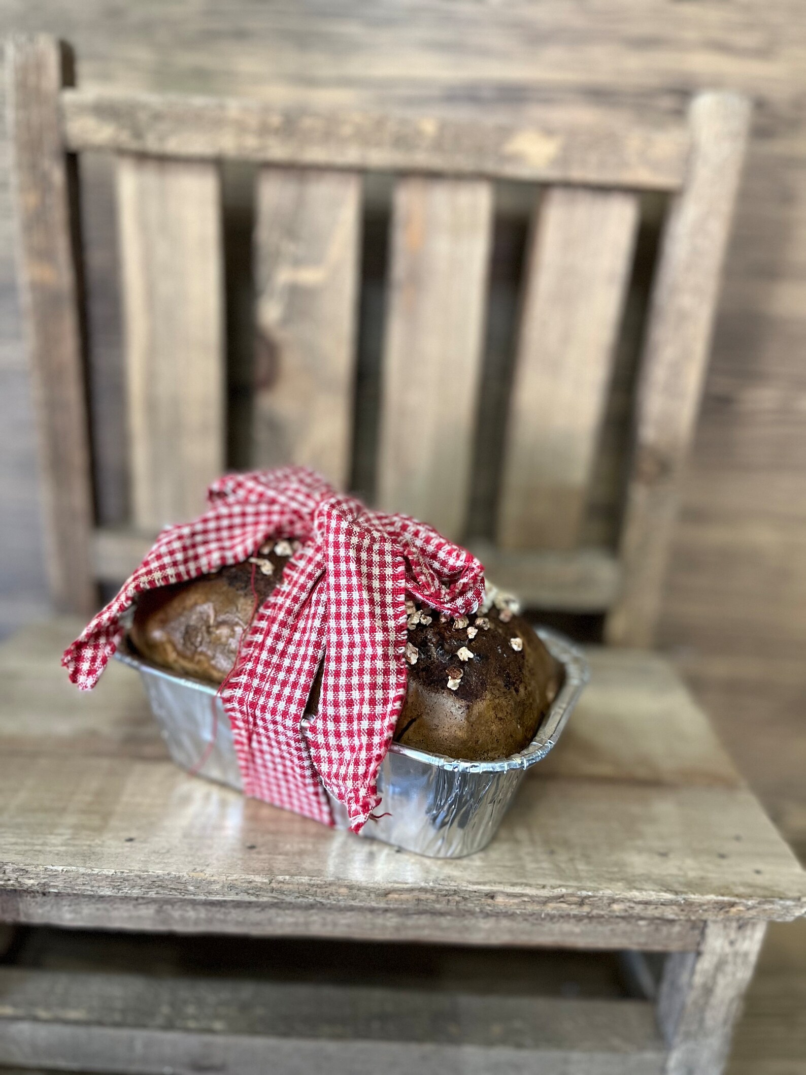 Faux Bread Loaves With Oatmeal Topping on Cutting Board or in Baking ...