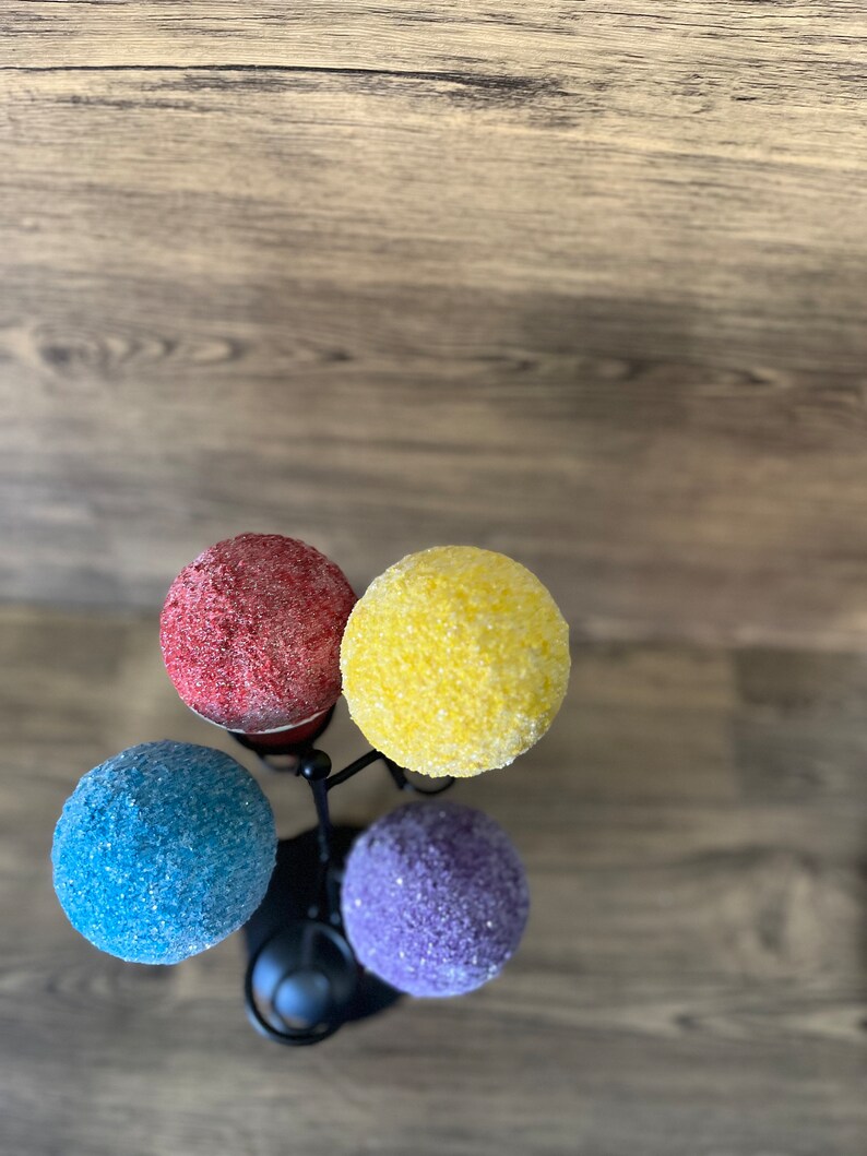 Colored Faux Snow Cones in a Paper Snow Cone Cup, Tiered Tray Decor ...