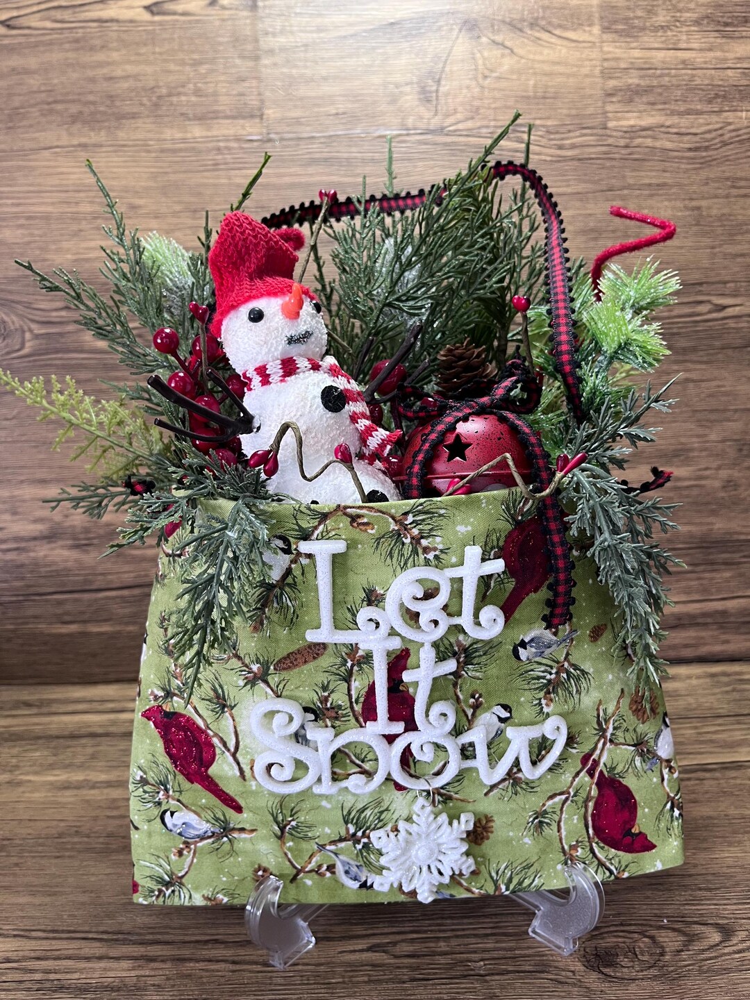 Upcycled Let It Snow Smashed Can, Christmas Decor, Tabletop Centerpiece ...
