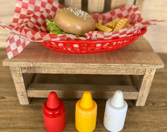 Faux Hamburger and Fries, Fake Hamburger and Fries, Faux Cheeseburger ...