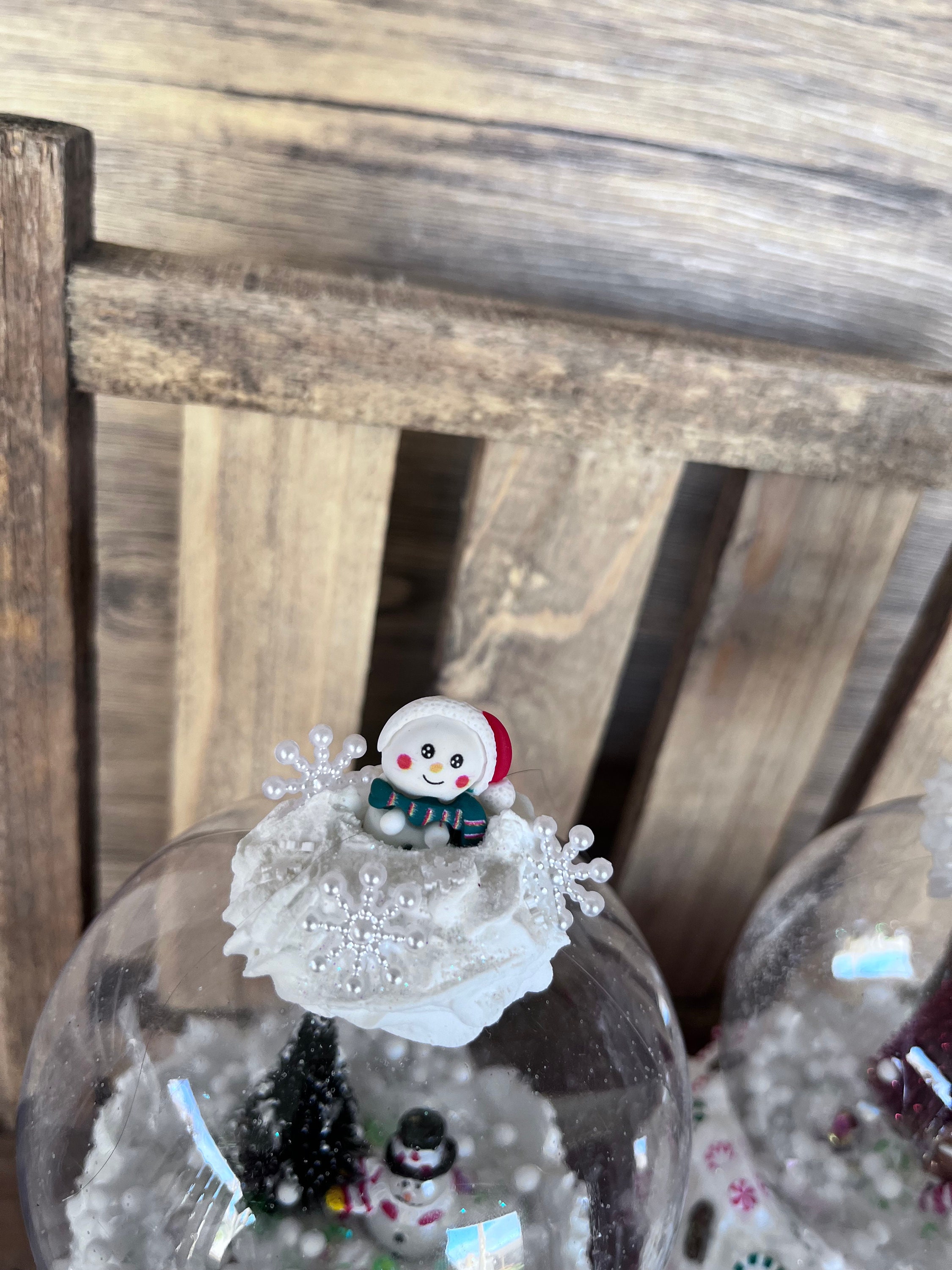 Decorative Holiday Snow Globe Cupcakes, Faux Cupcakes, Christmas Decor ...