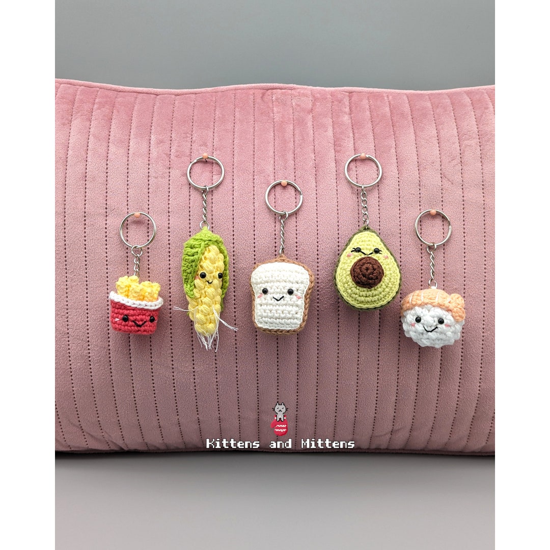 Kawaii Food Keychain Amigurumi Crochet Plush (finished Item - Made to ...