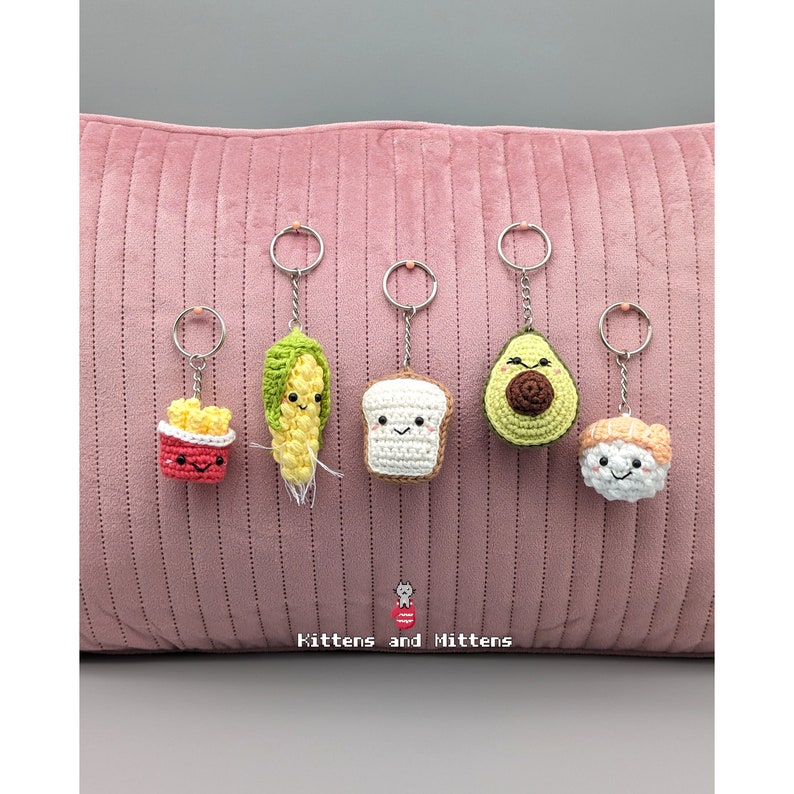 Kawaii Food Keychain Amigurumi Crochet Plush (finished Item - Made to Order) - Etsy