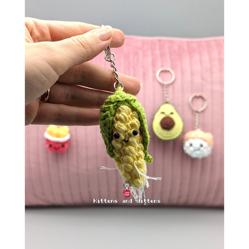 Kawaii Food Keychain Amigurumi Crochet Plush (finished Item - Made to ...