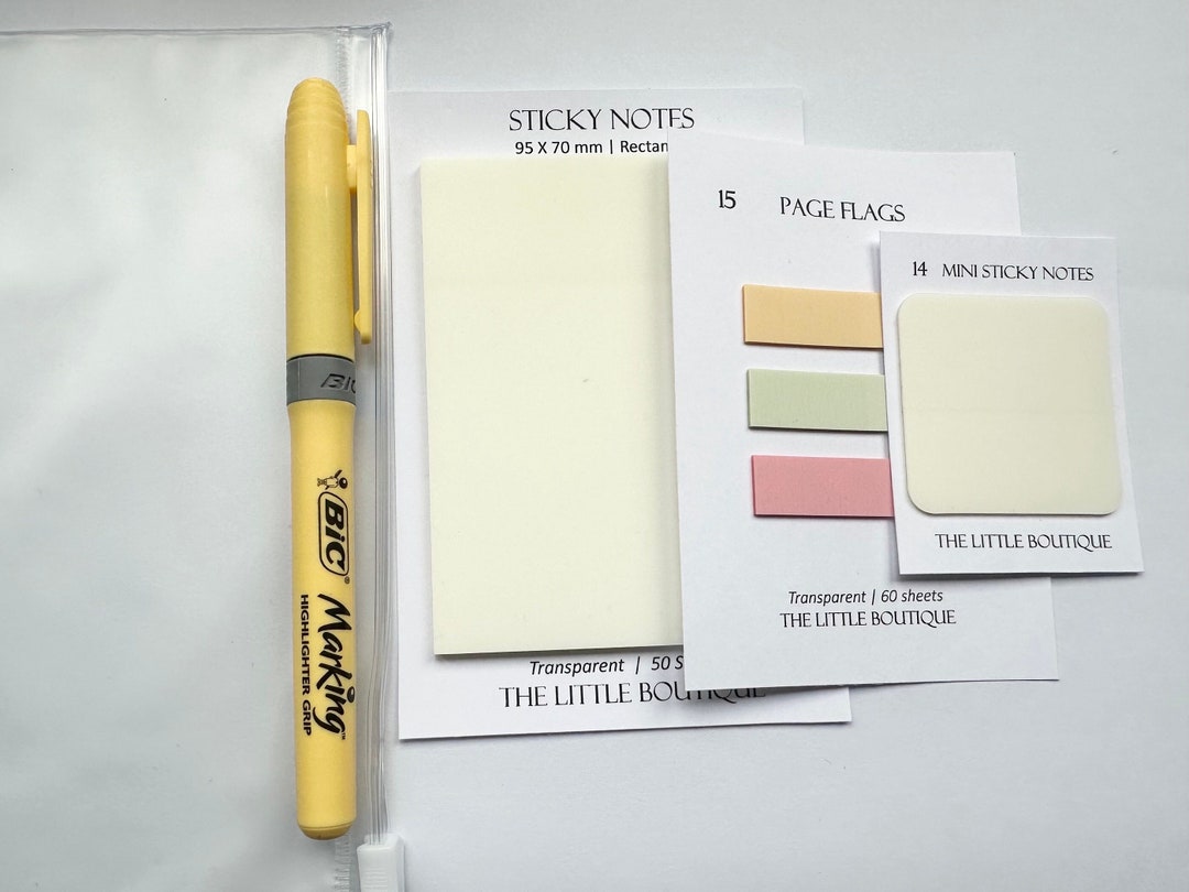 Annotation Sets - Sticky Highlighter Page Flags/tabs, Transparent ...