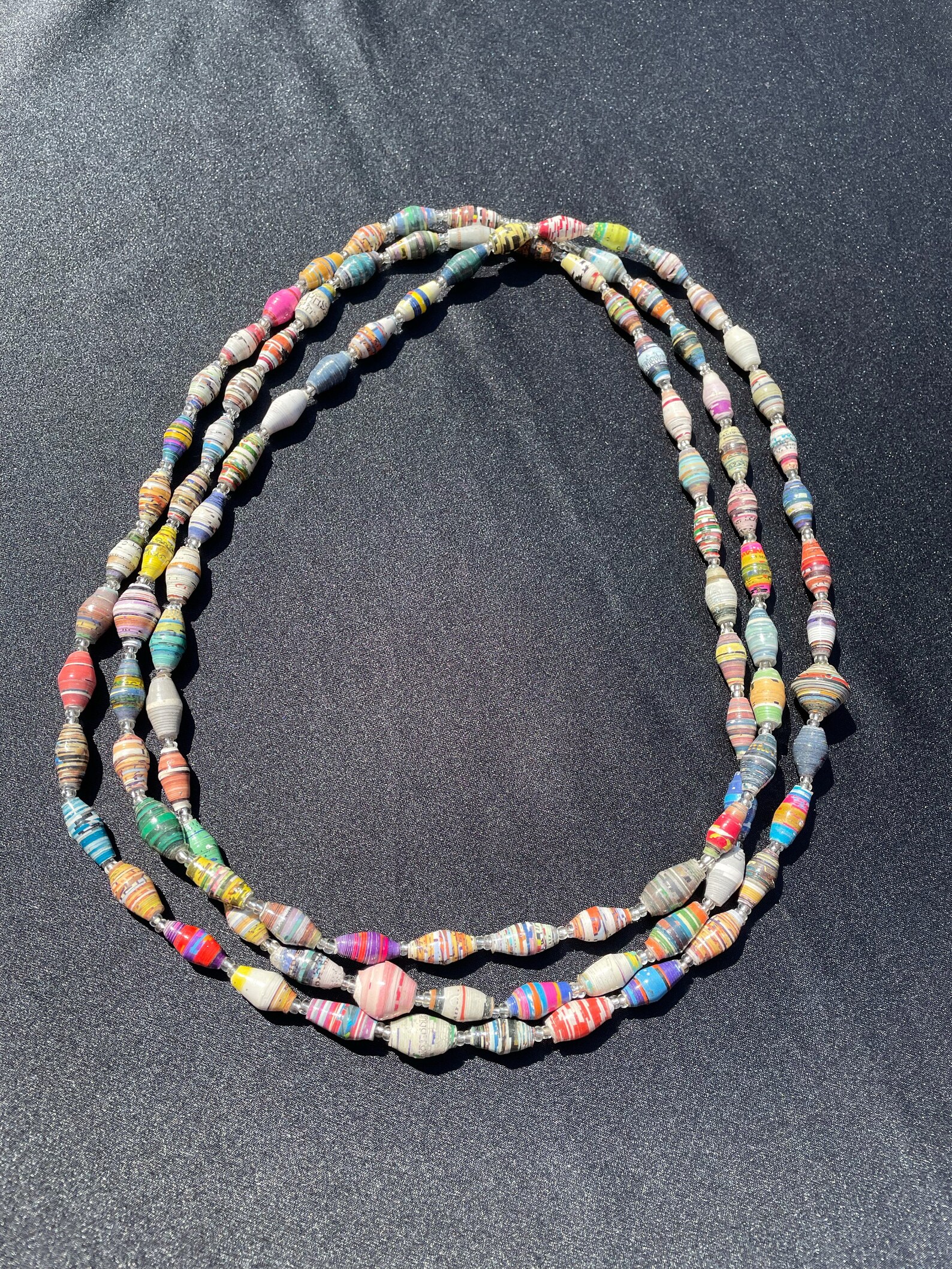 Extra-long Paper Bead Necklace - Etsy