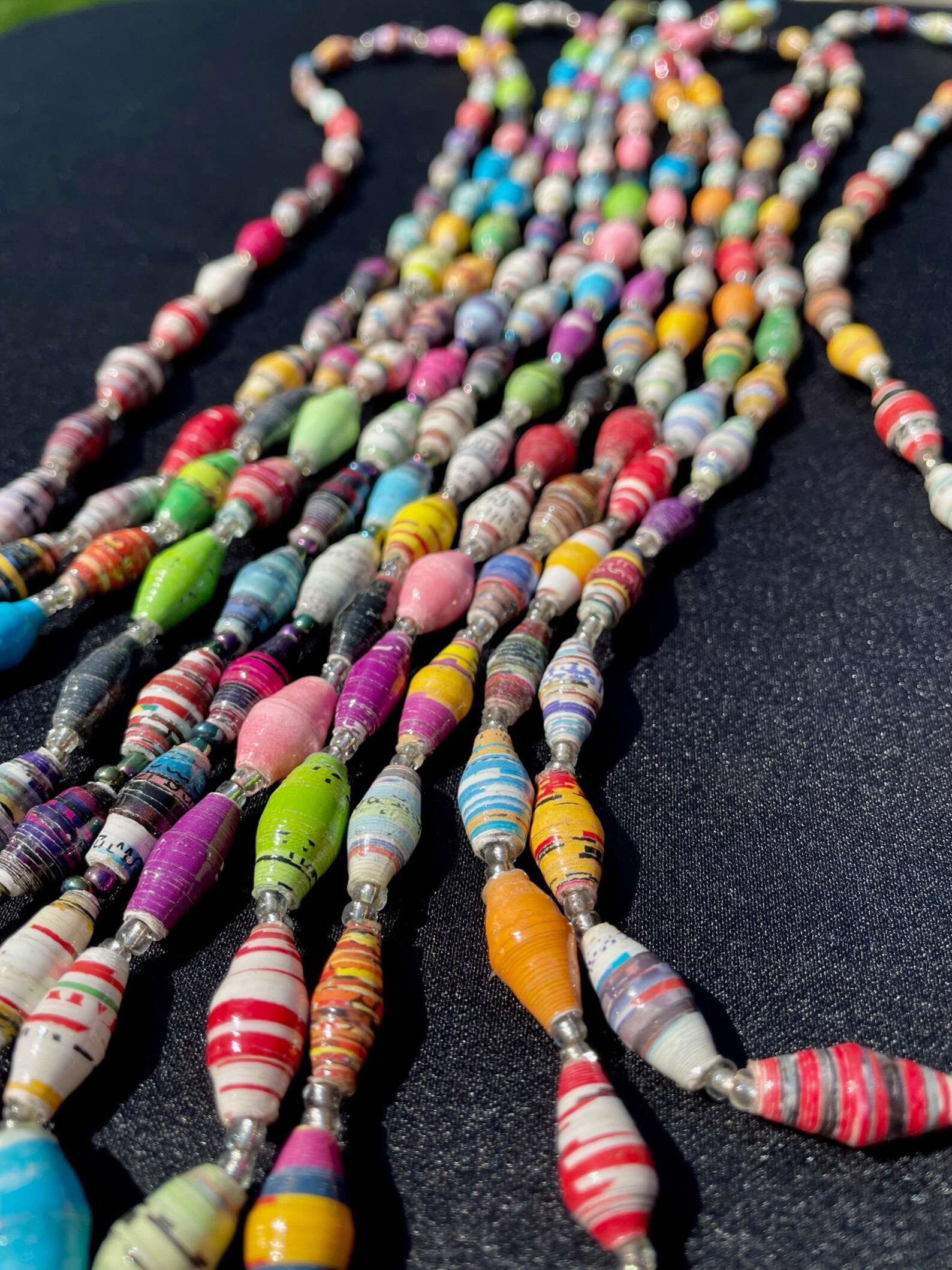 Extra-long Paper Bead Necklace - Etsy