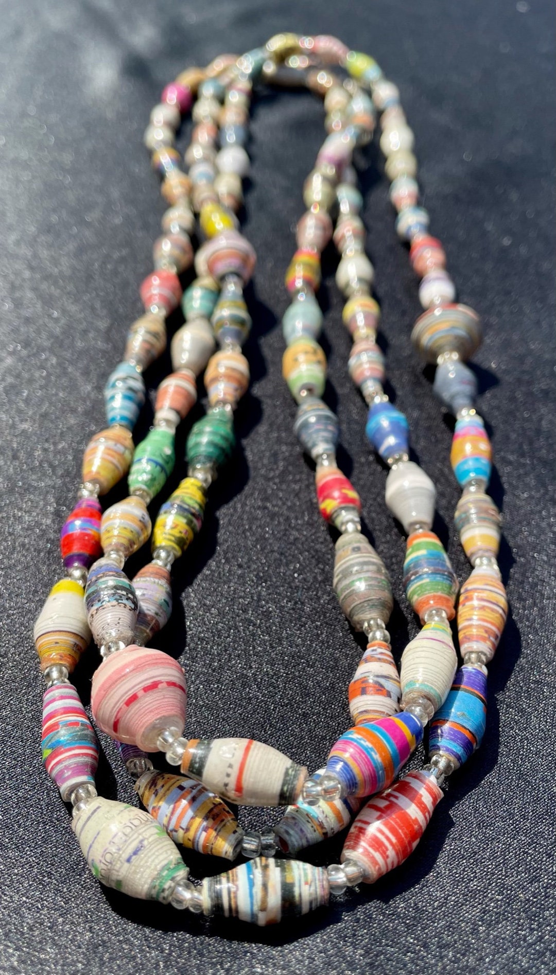 Extra-long Paper Bead Necklace - Etsy