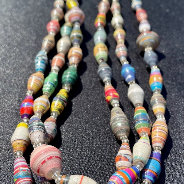 Paper Bead Necklace - Etsy