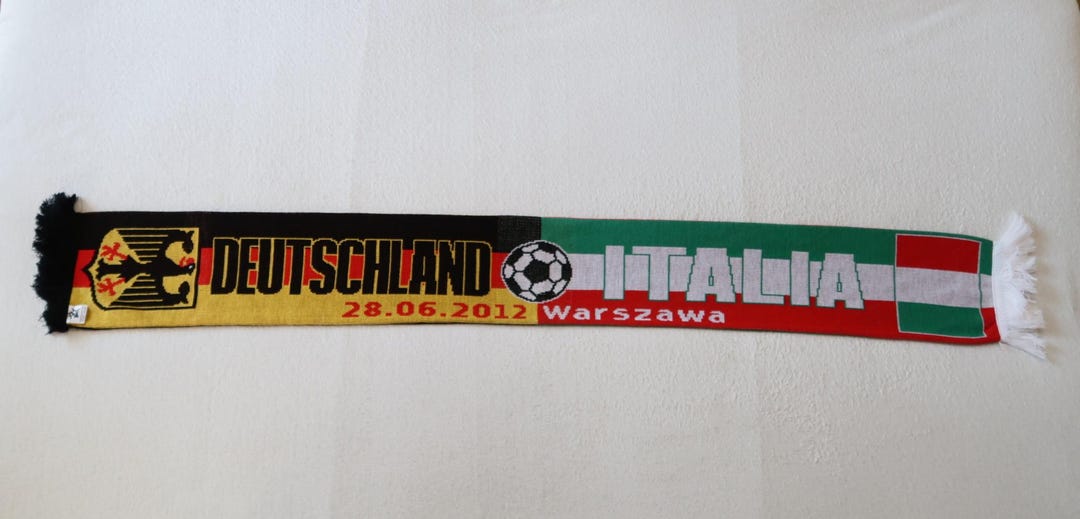 RARE UEFA Euro 2012 Semi-final Scarf | Germany Vs Italy | Warsaw Poland ...