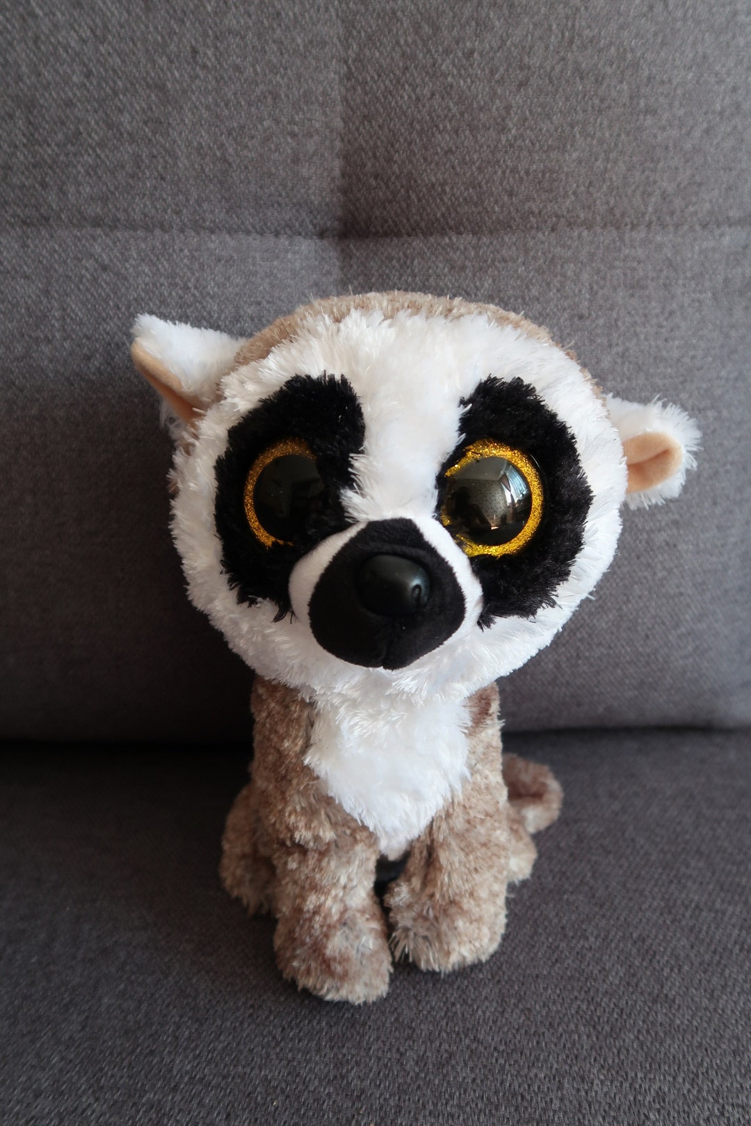 Plush Birthday Gift Gray White Linus the Lemur Height 23 Cm or 9 Inches ...