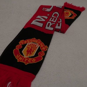 Stylish Reversible Bar Scarf. Manchester United FC. Red Devils. With ...
