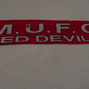 Stylish Reversible Bar Scarf. Manchester United FC. Red Devils. With ...