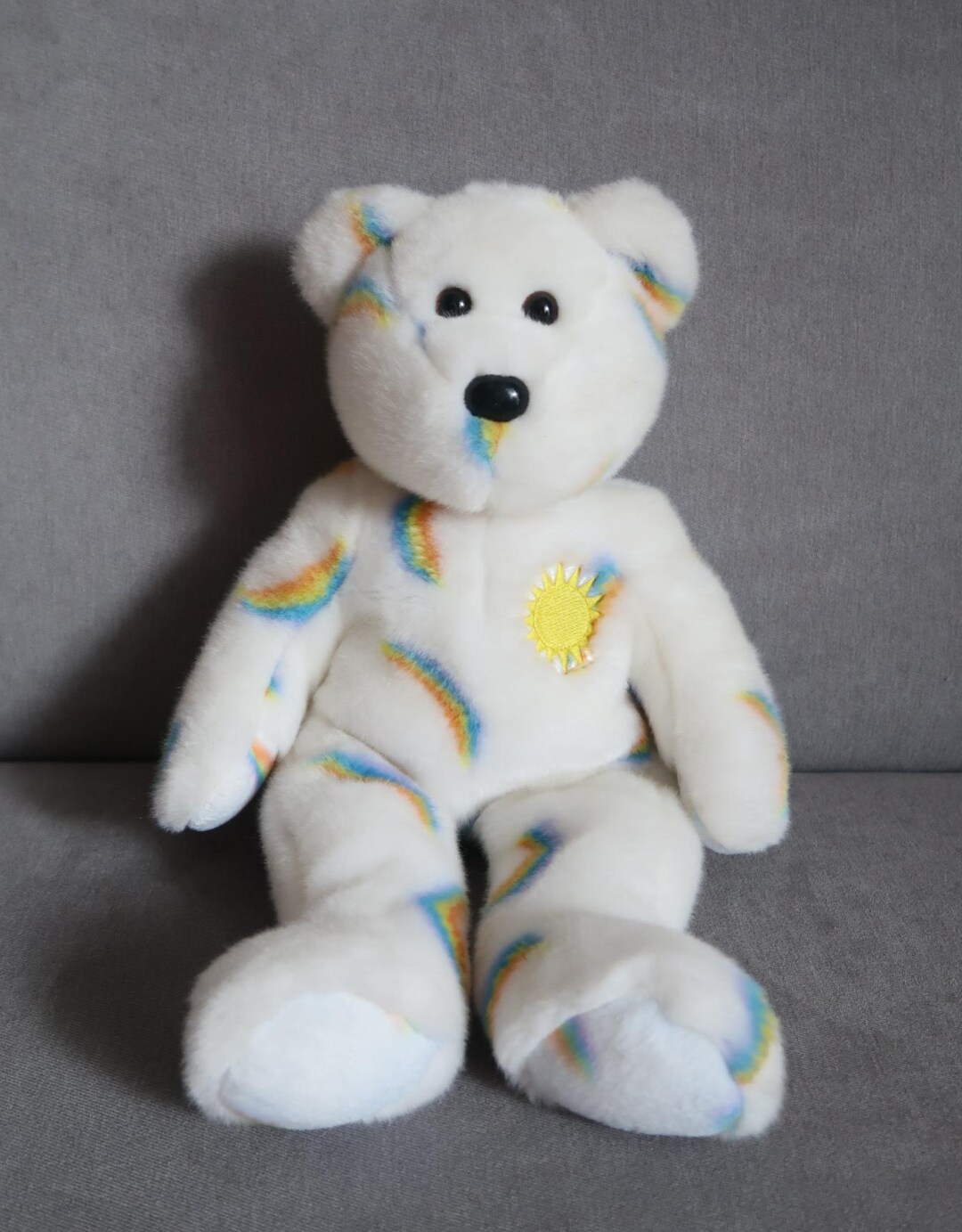 Ty Beanie Boo Rainbow Stripes Bear - Vintage Cuddly Plush Toy 2002 ...