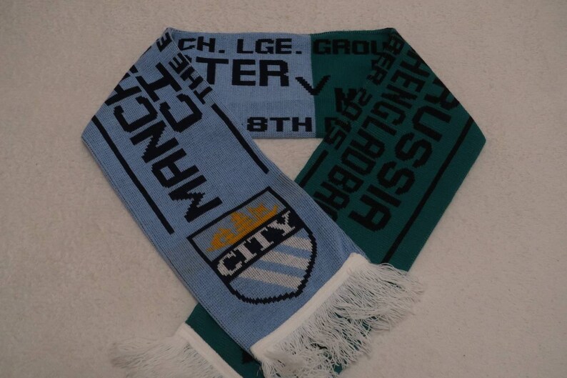 Collectible Champions League Football Scarf. Manchester City - Etsy