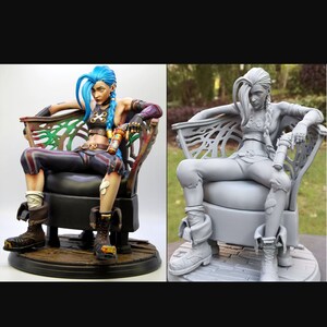 Jinx Arcane Pin up Statue & Miniature OXO3D Printing DND RPG Fantasy ...