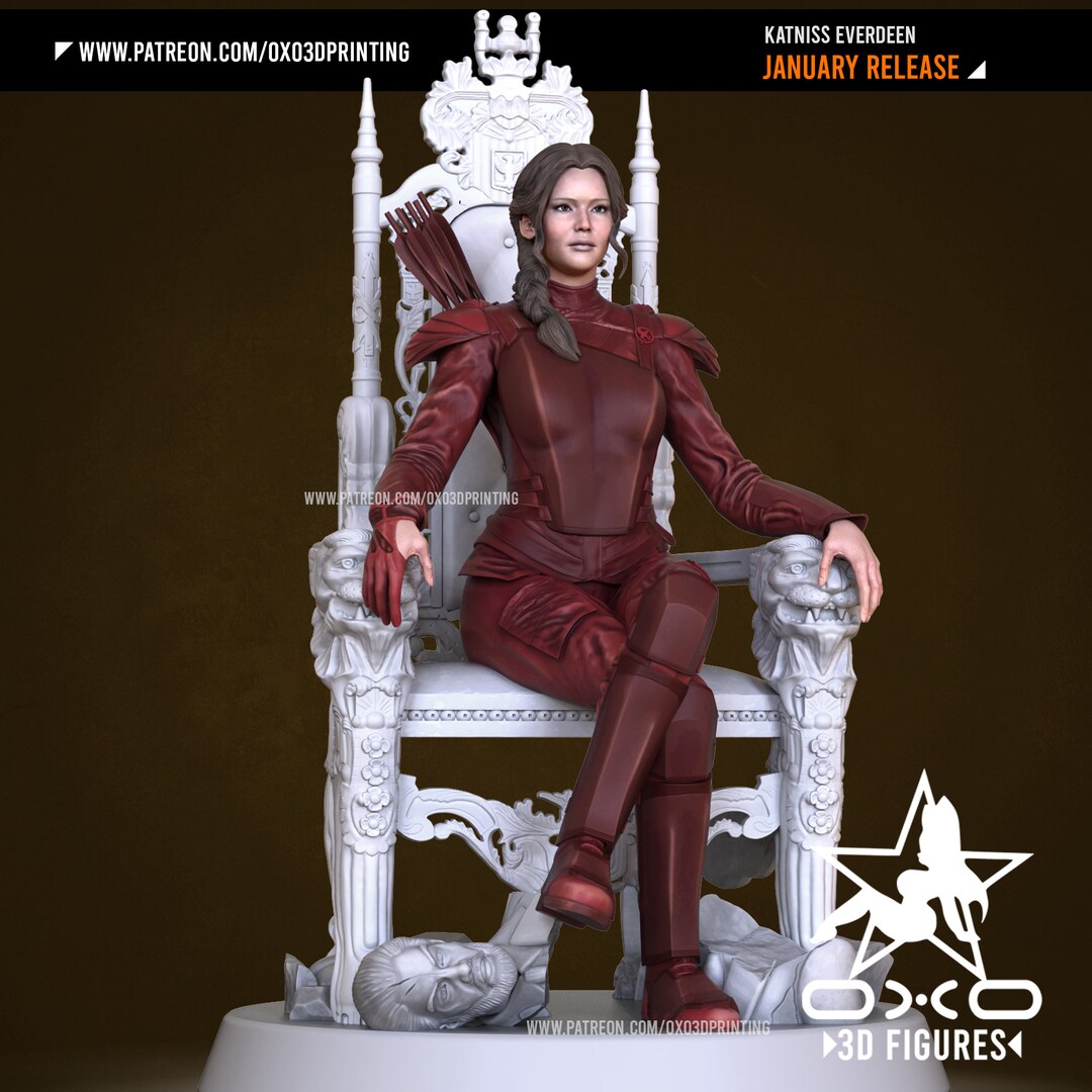 Katniss Everdeen Statue & Miniature OXO3D Printing DND RPG Fantasy ...