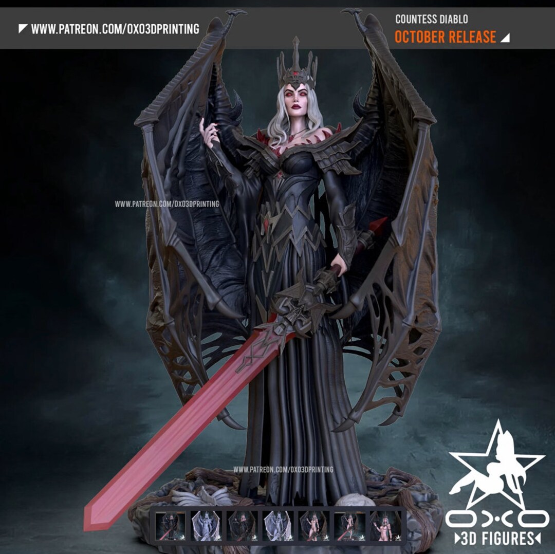 Countess Waifu Pin up & Miniature NSFW OXO3D Printing DND RPG Fantasy ...