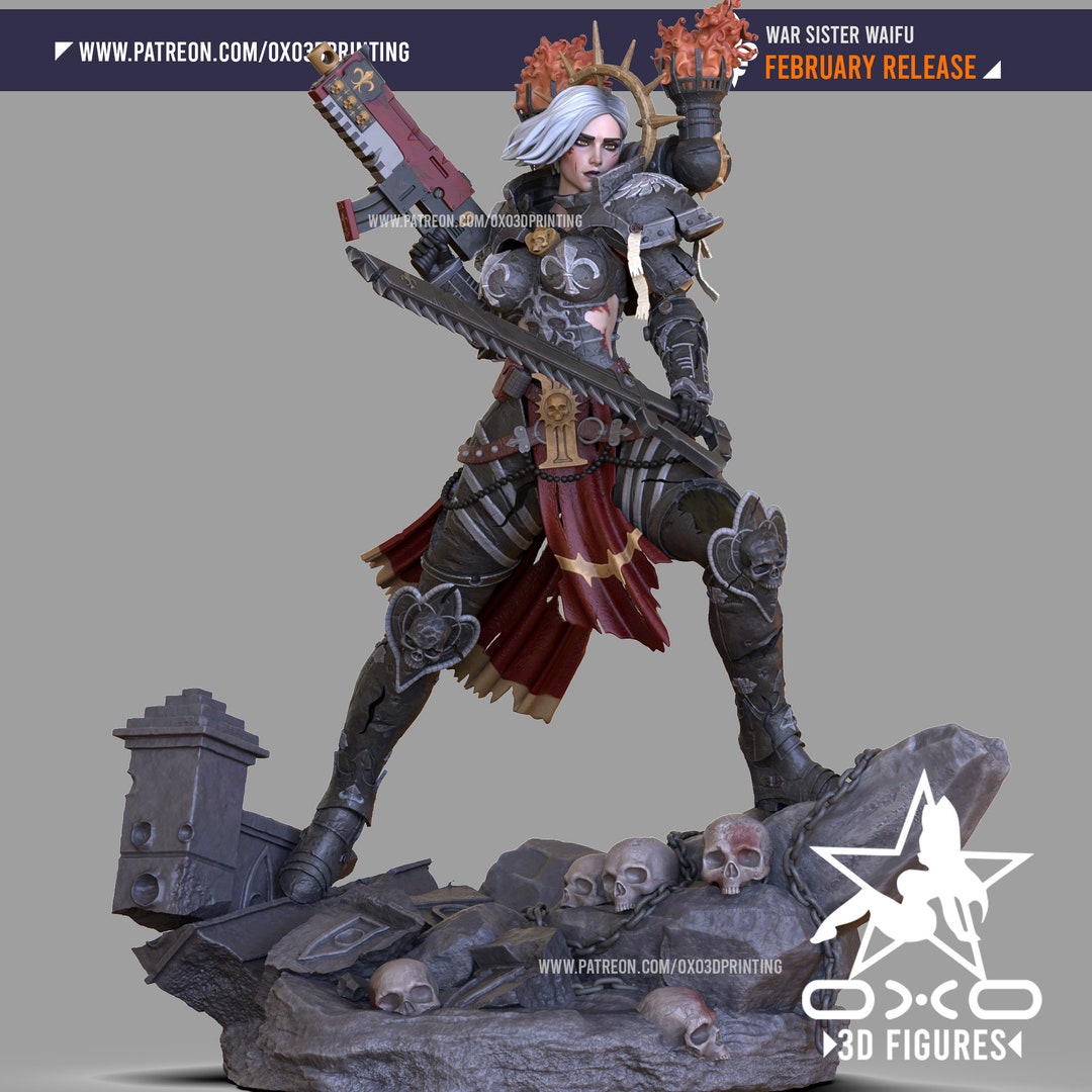 War Sister Pin Up Statue And Miniature Oxo3d Printing Dnd Rpg Fantasy Tabletop Games Miniatures