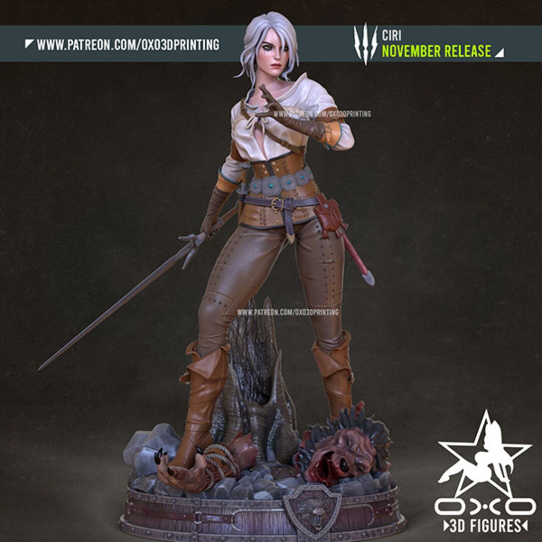 Ciri the Witcher Fan Art Pin up Statue & Miniature Torrida Minis DND ...