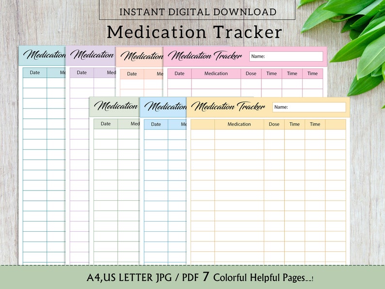 Printable Medication Tracker Medication Log Medication - Etsy