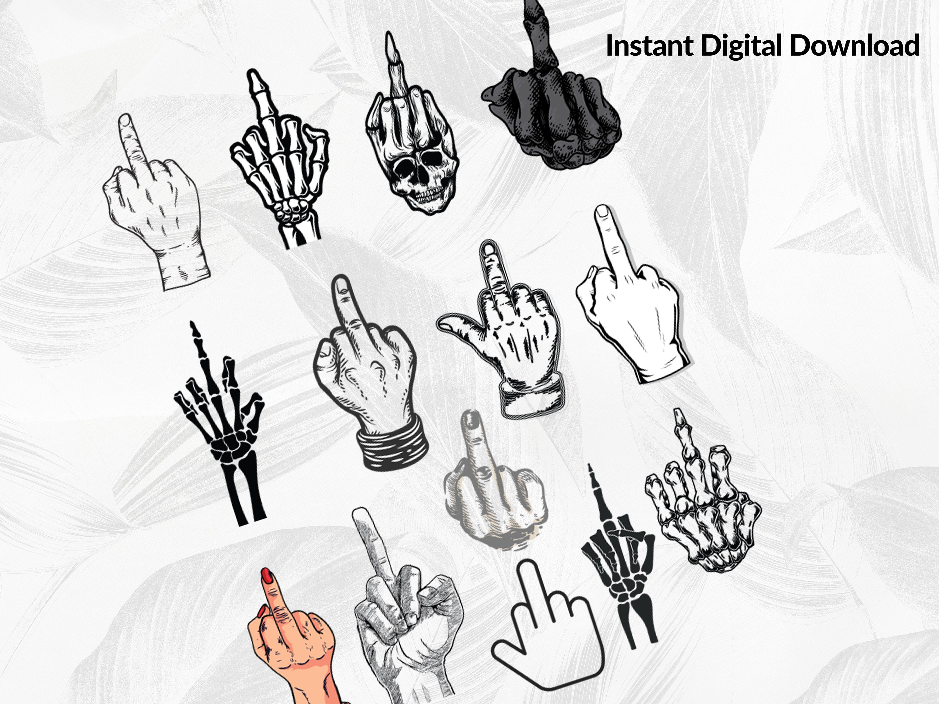 MIDDLE Finger Svg Bundle Finger Svg Finger Clipart Middle - Etsy