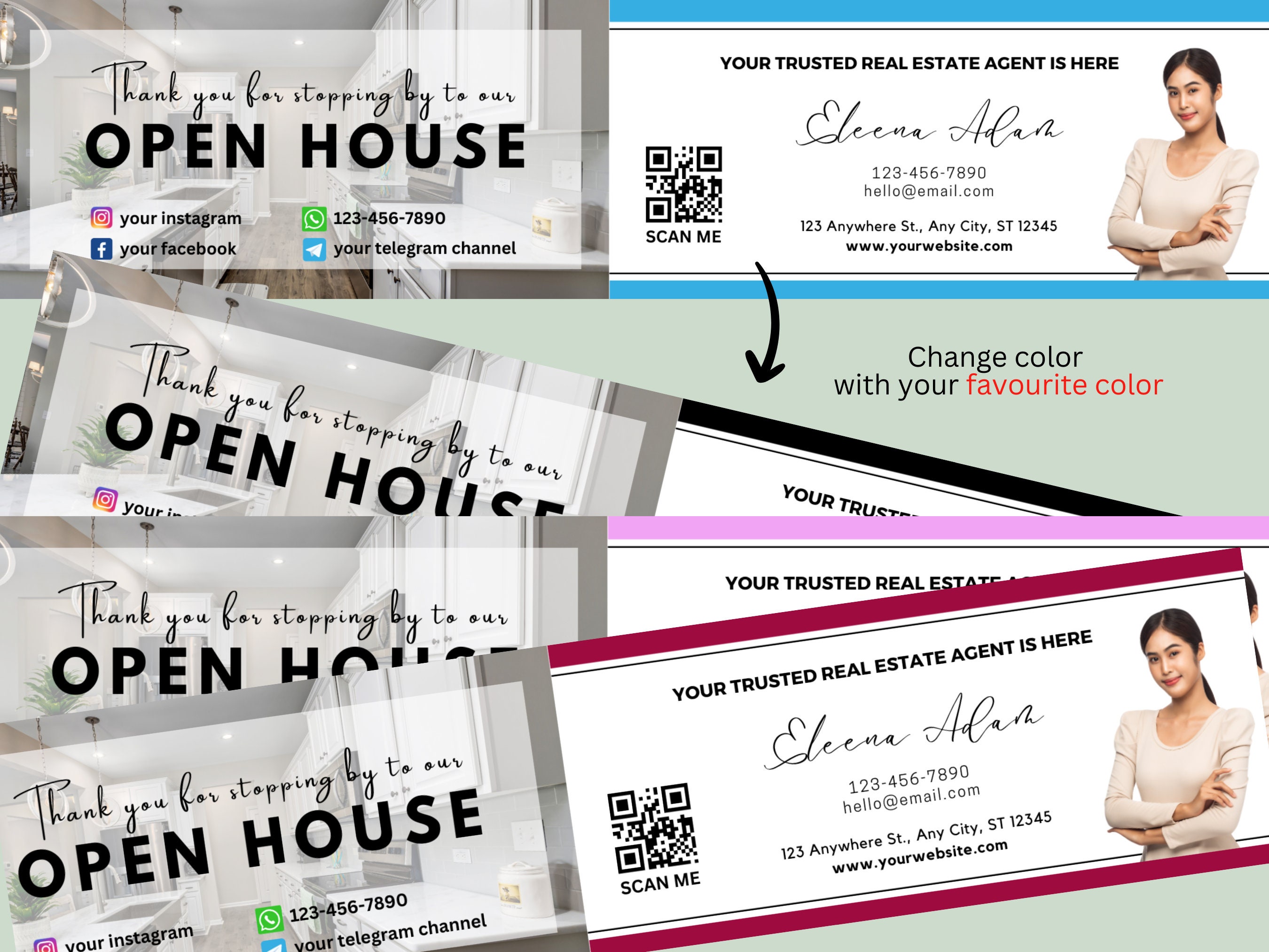Open House Water Bottle Label Template, Open House Bottle Tag, Real ...