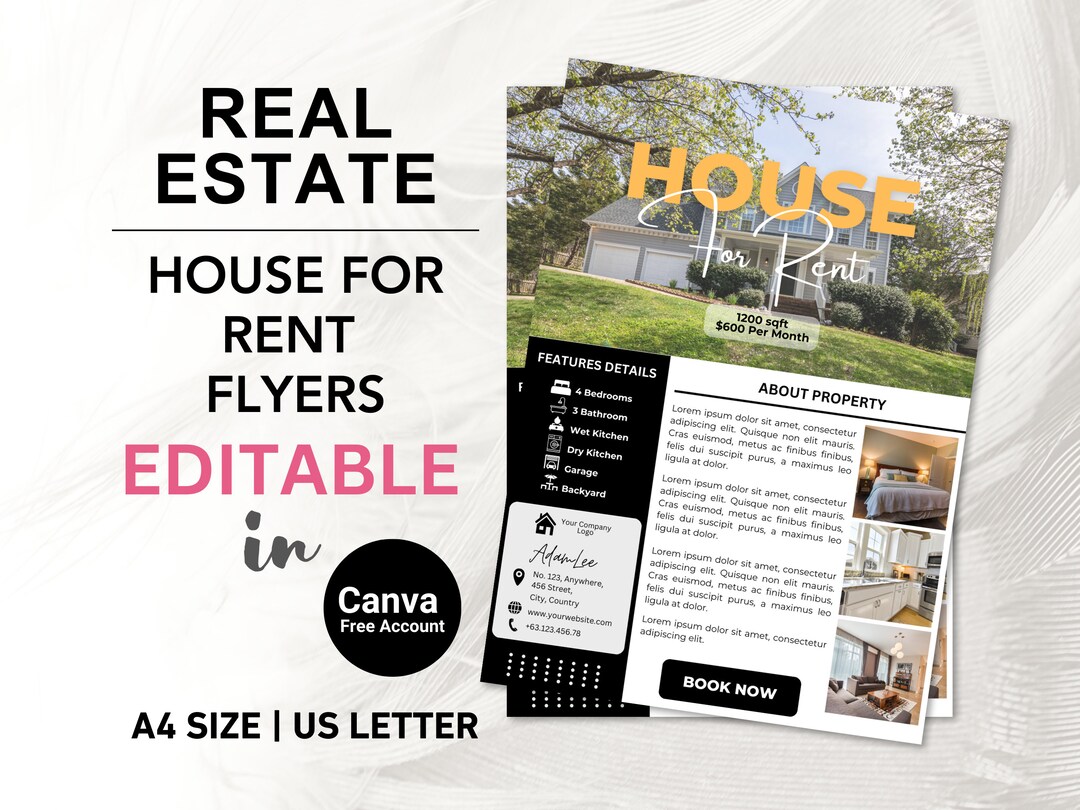 Editable Real Estate Flyer Template, Just Listed Flyer, House for Rent ...