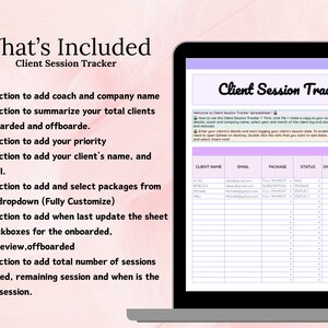 Client Session Tracker Google Spreadsheet for Coaches, Coaching Tracker ...