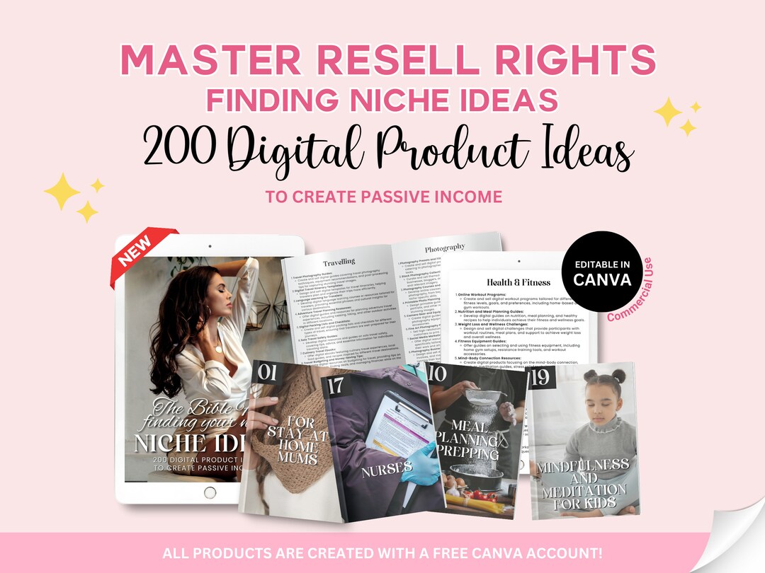 200 Digital Product Ideas With Master Resell Rights, Finding Your Niche ...
