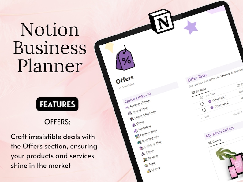 Notion Business Planner, Notion Digital Business Template for Business ...