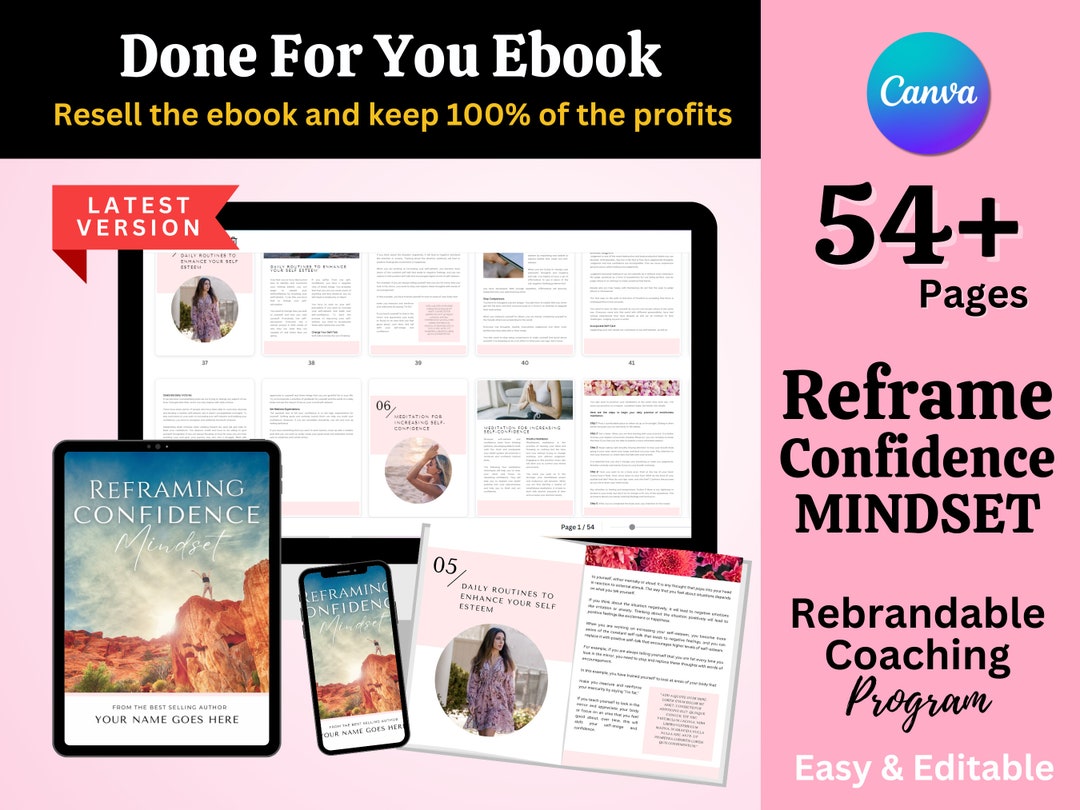 Ebook Reframe Confidence Mindset Done for You & PLR Guide Life Coach ...