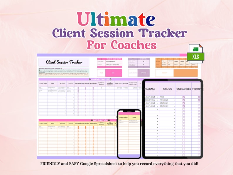 Client Session Tracker Google Spreadsheet for Coaches, Coaching Tracker ...